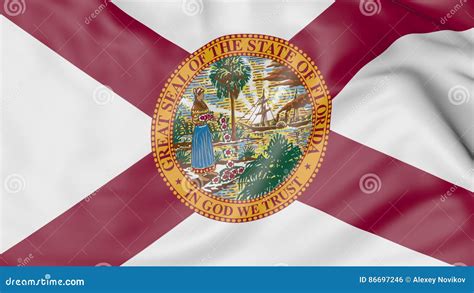 Waving Flag Of Florida State 3D Rendering Stock Photo Image Of