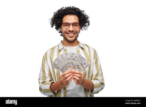 Happy Man With Dollar Money Stock Photo Alamy