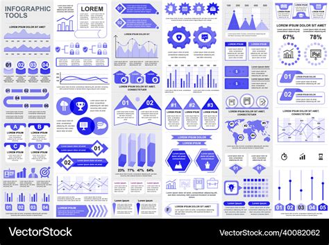 Bundle Infographic Elements Data Visualization Vector Image