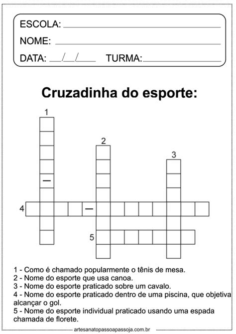 Atividades de educação física para imprimir Artesanato Passo a Passo