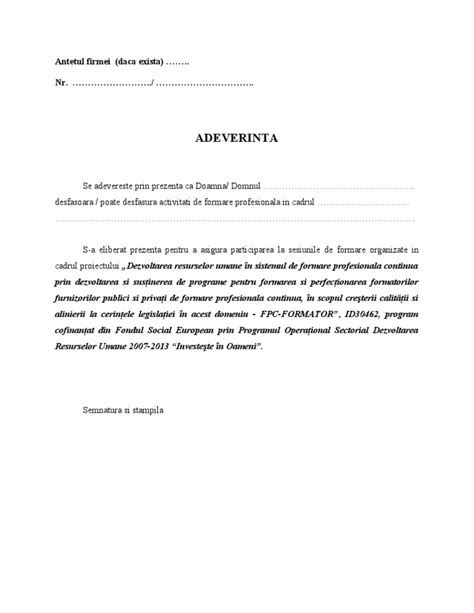 Model Adeverinta Medicala Cursuri Online
