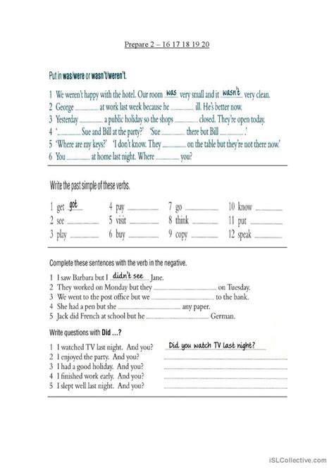 Verb Revision Worksheet General Gram English ESL Worksheets Pdf Doc