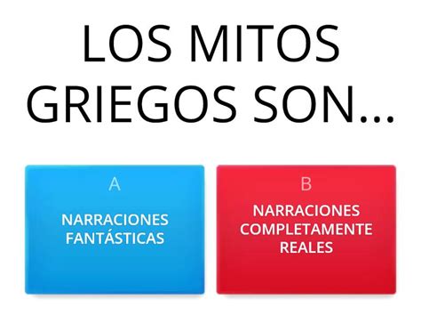 PRESENTACIÓN DE LOS MITOS GRIEGOS Cuestionario