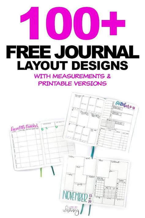 Over 100 Free Printable Bullet Journal Or Planner Layout Designs With