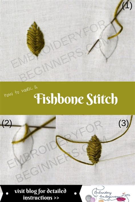Fishbone Stitch In Hand Embroidery Tutorial Step By Step Video