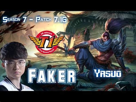 SKT T1 Faker YASUO Vs LUCIAN Mid Patch 7 16 KR Ranked YouTube