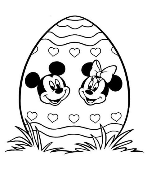 Coloriage Pâques Disney Mickey et Minnie Mouse télécharger et
