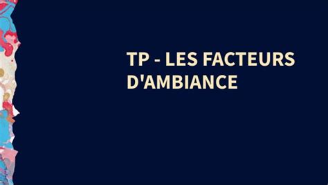 TP FACTEURS D AMBIANCE