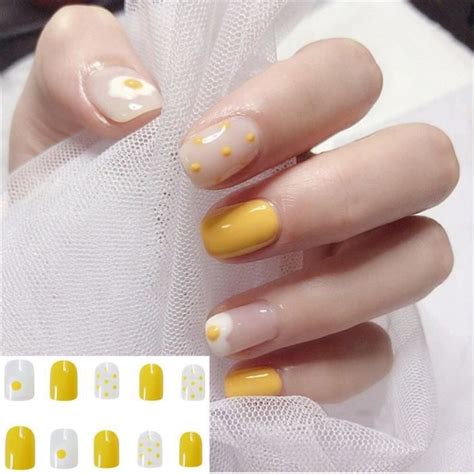 17 Faux Ongles Français Courts Carrés Ensemble Artificiel de Motifs