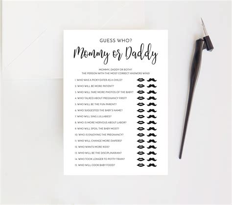 Guess Who Mommy Or Daddy Game Baby Shower Game Mom Or Dad Etsy UK