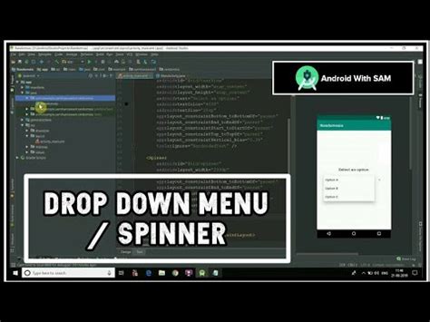 Drop Down Menu Spinner Android Studio Latest Version Youtube