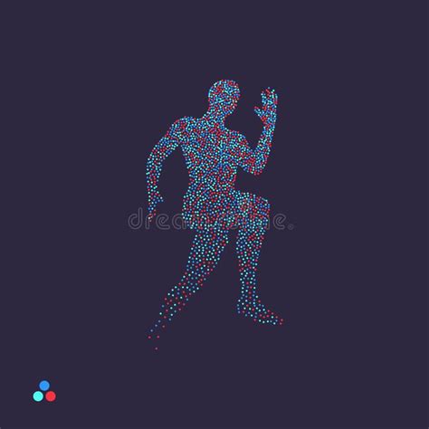 Silueta Punteada De Un Hombre Joven Ilustración del Vector