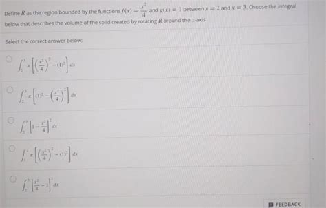 solved define r as the region bounded by the functions x