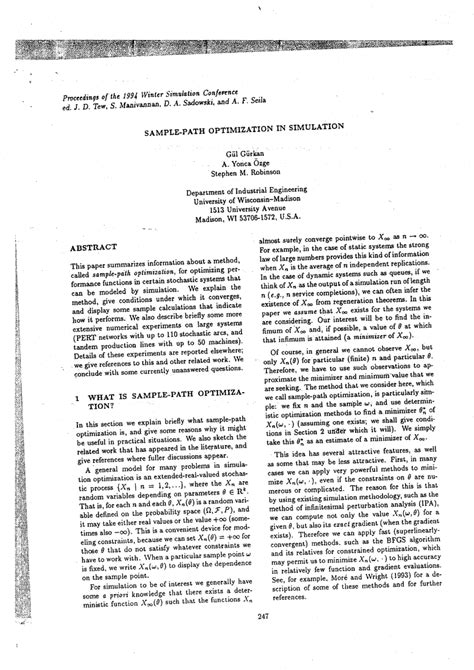 pdf sample path optimization in simulation