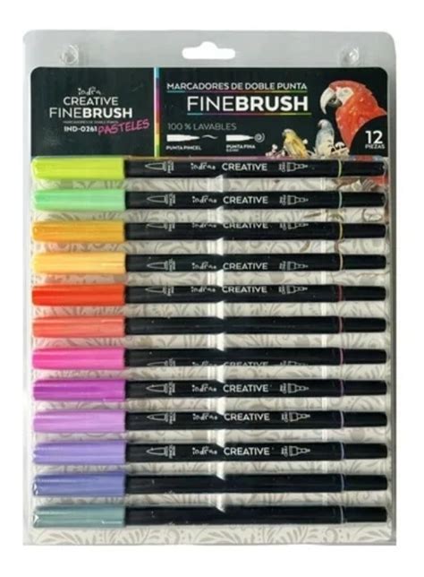 Plumones Punta Pincel Y Fina Indra Finebrush Tono Pastel Meses Sin
