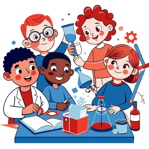 Un grupo de niños están haciendo investigación en un laboratorio