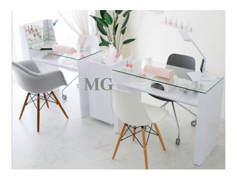 Mesa Para Uñas Y Manicura Estación Doble Con Cajonera Mercado Libre
