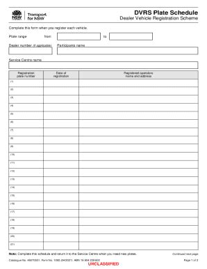 Fillable Online Roads Waterways Transport Nsw Gov AudocumentsDealer
