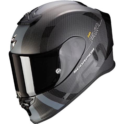 Casque EXO R1 EVO CARBON AIR MG SCORPION Noir Mat Rouge MOTO AXXE FR