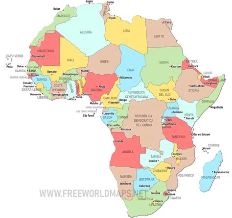 Africa Printable Maps By Freeworldmapsnet