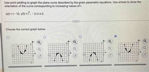 solved use point plotting to graph the plane curve described by the given parametric equations