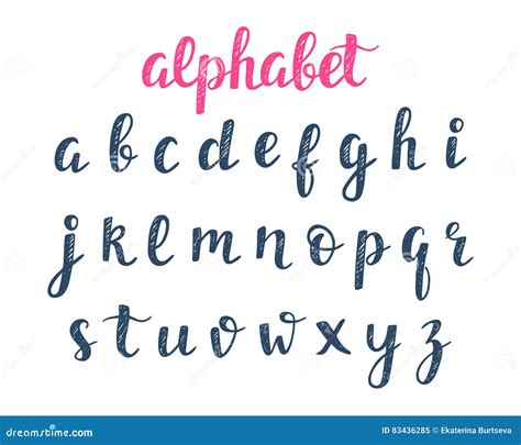 Vector Alphabet ABC Hand Lettering Stock Vector Illustration Of