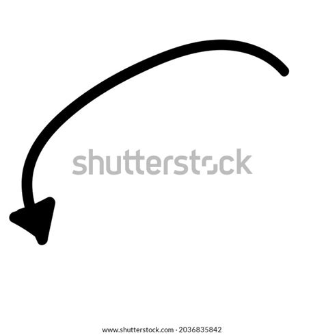 Black Curved Arrow Doodle Vector Element Stock Vector Royalty Free