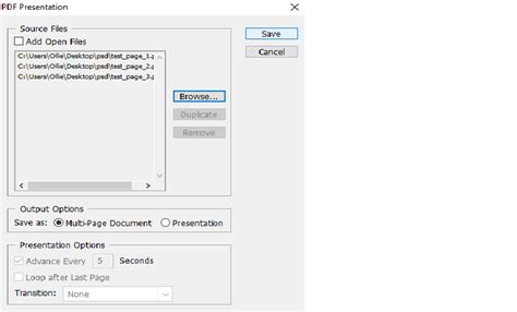 how to make a single page or multi page pdf in photoshop