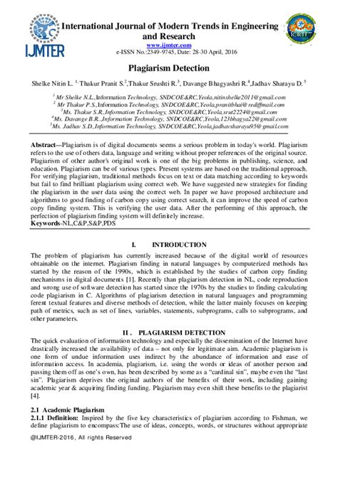 pdf plagiarism detection editor ijmter