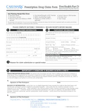 Fillable Online Prescription Drug Claim Form Login Fax Email Print