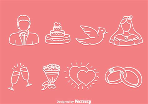 Hand Drawn Wedding Icons Vector 120701 Vector Art At Vecteezy