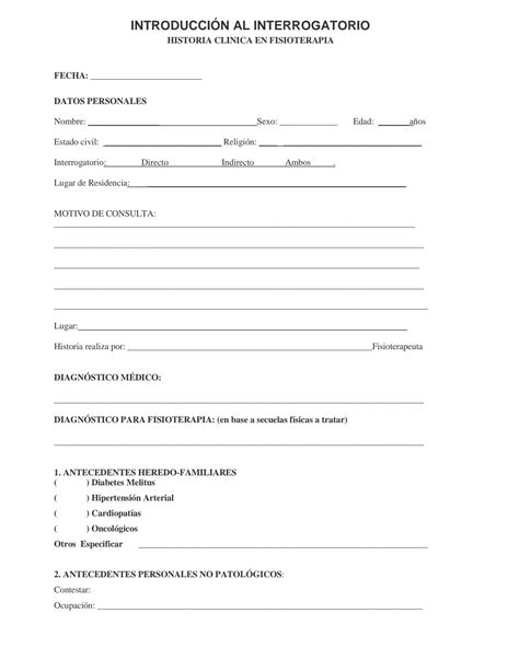 SOLUTION Formato De Historia Clinica Pdf Studypool