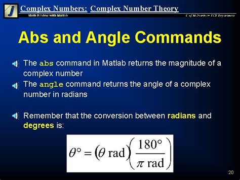 math review with matlab complex numbers complex number