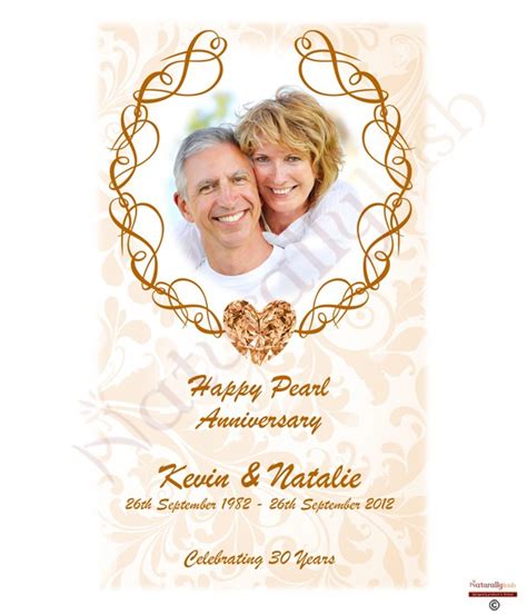 Love Heart Gem And Photo Happy Pearl Wedding Anniversary Candles