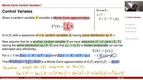 lecture computational finance numerical methods 17 control variates youtube