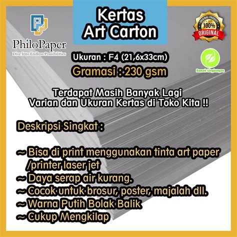 Jual Kertas Art Carton Gsm F Shopee Indonesia