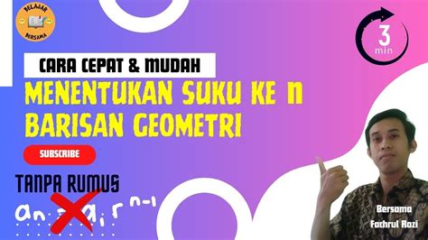 BARISAN GEOMETRI Cara Mudah Menentukan Suku Ke N YouTube
