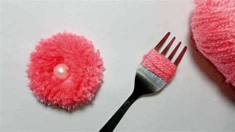 Super Easy Woolen Flower Making Trick With Fork Diy Amazing Pom Pom