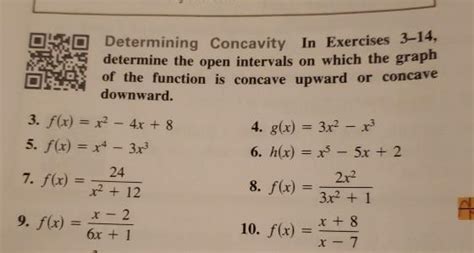 solved determining concavity in exercises 3 14 determine