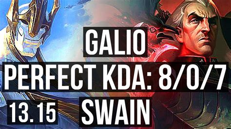 GALIO Vs SWAIN MID 8 0 7 1900 Games 1 3M Mastery Legendary KR