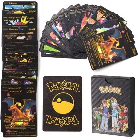 W Zestaw Pokemon Szt Karty Z Ote Srebrne Czarne Prezent Dziecka