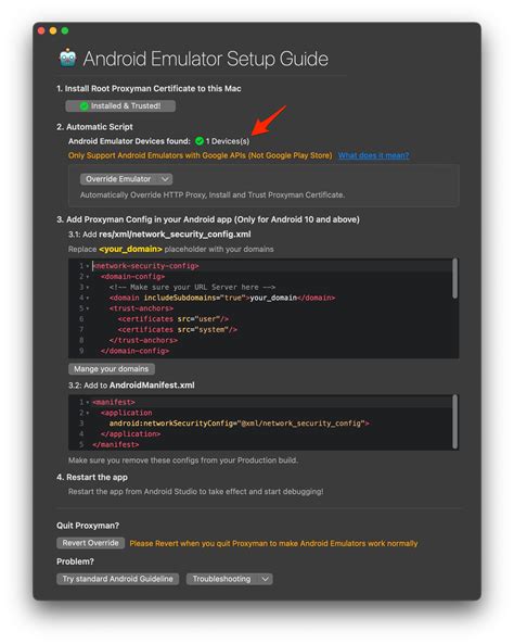 support install certificate on android emulator · issue 104 · proxymanapp proxyman windows