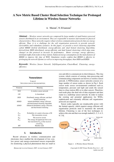 pdf a new metric based cluster head selection technique for prolonged lifetime in wireless