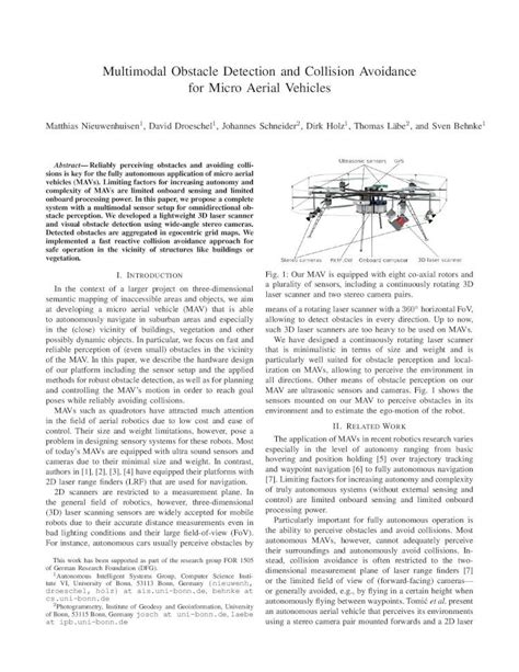 pdf multimodal obstacle detection and collision avoidance for 2d laser range ﬁnders lrf