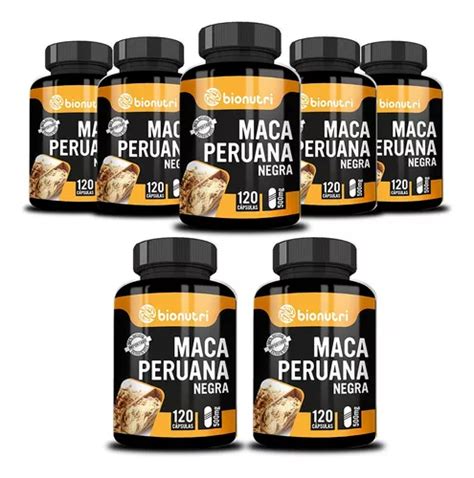 Kit 7x Maca Peruana Negra Premium 120 Capsulas 500mg Parcelamento Sem