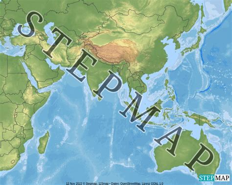 StepMap Asien Ozeanien Landkarte für Asien