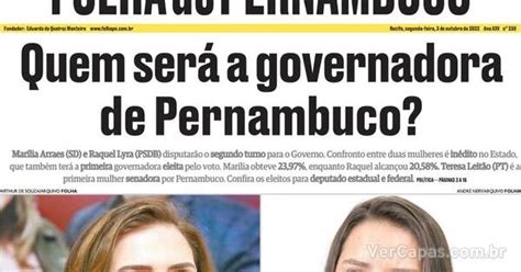 Capa Folha De Pernambuco Segunda De Outubro De