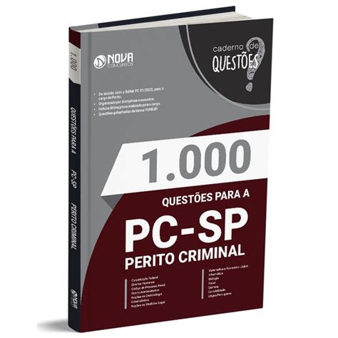 Livro 1 000 Questões Gabaritadas PC SP Perito Criminal Shopee Brasil