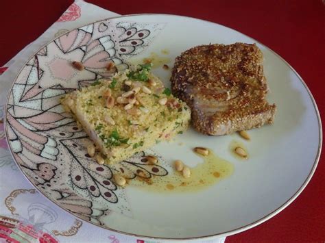 Steak de thon mi cuit soja sésame et taboulé à ma façon Le blog de