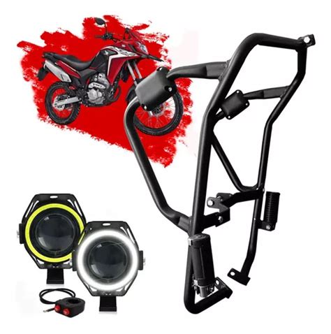 Protetor De Carenagem Proteção Motor Xre 300 Farol Led Angel